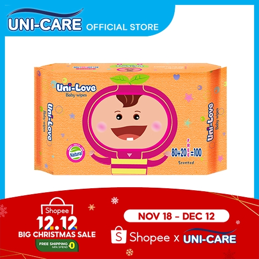 UniLove Powder Scent Baby Wipes 100's Pack of 1 | Shopee Philippines
