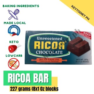 Ricoa Unsweetened Chocolate Bar 227 grams | Shopee Philippines