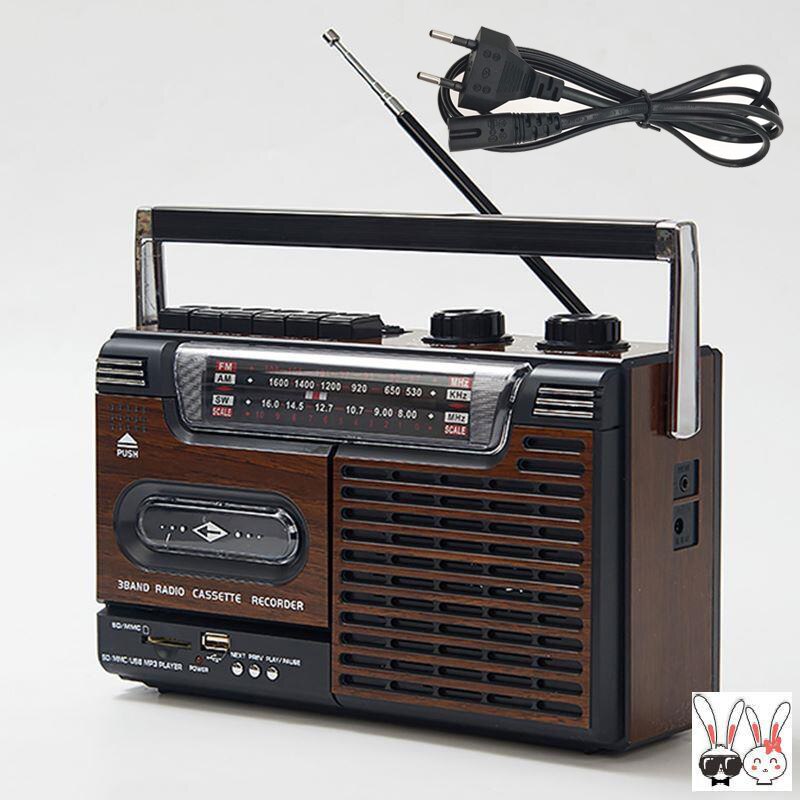 220V Retro Tape Recorder Box Type Player Outdoor Speaker Receiver TF SD ...