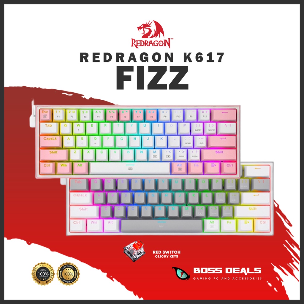 REDRAGON K617 FIZZ 60% WIRED RGB GAMING KEYBOARD | Shopee Philippines