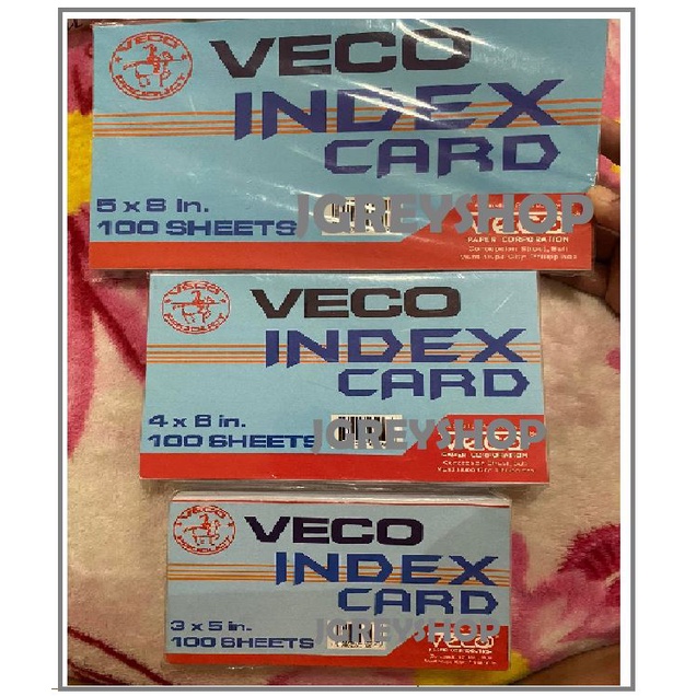 INDEX CARD VECO 5 X 8 4 X 8 And 3 X 5 Sizes Shopee Philippines