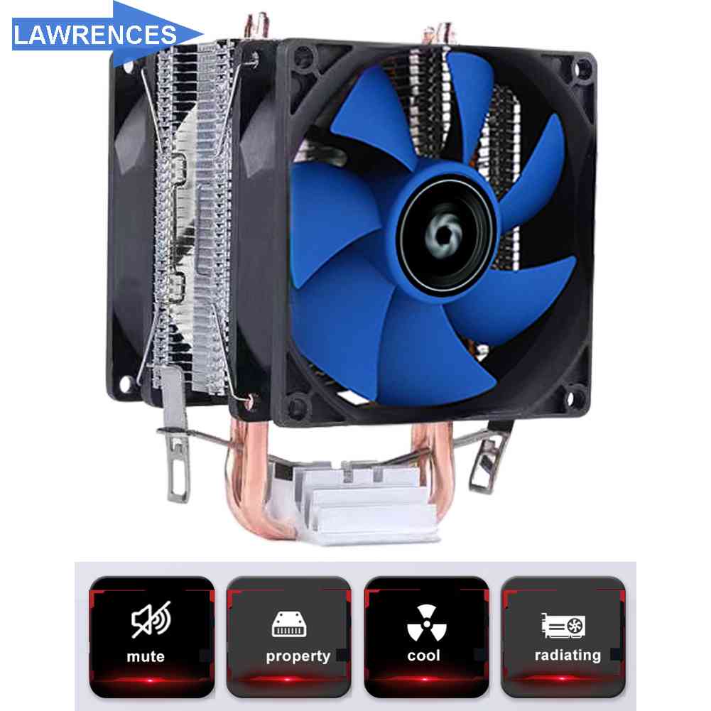 2 Heat Pipe CPU Cooler for Intel LGA 775/1155 X58 X79 Radiator PC ...
