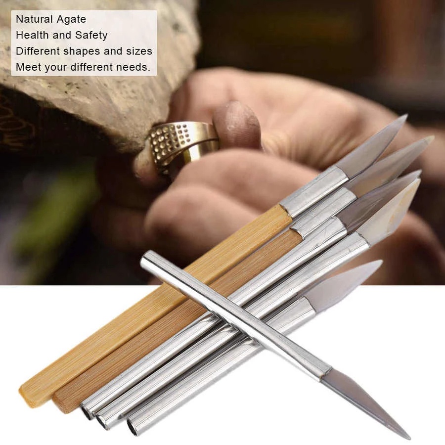 Agate knife Jewelry surface polishing Bamboo Handle Polishing Knife ...