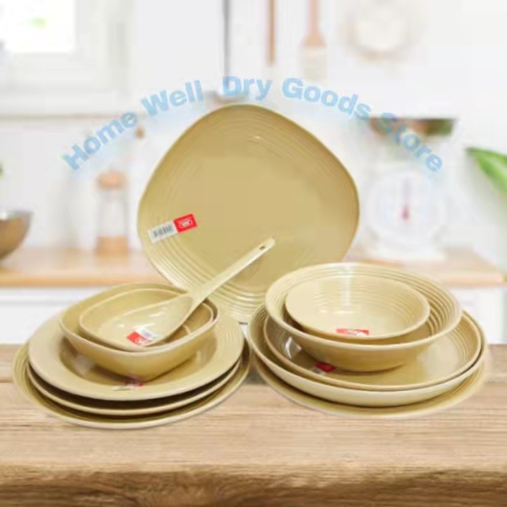 Classic Design Modern Melamine Brown Series Dinnerware Bowl/Plate ...