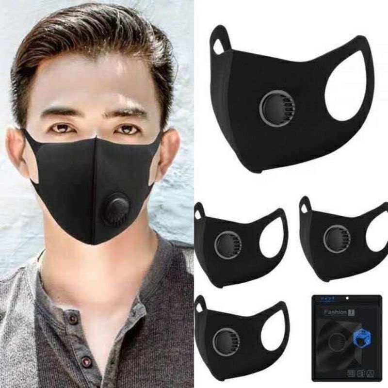 Face Mask Dust PM2.5 Respirator Breathable Anti-fog Black | Shopee ...