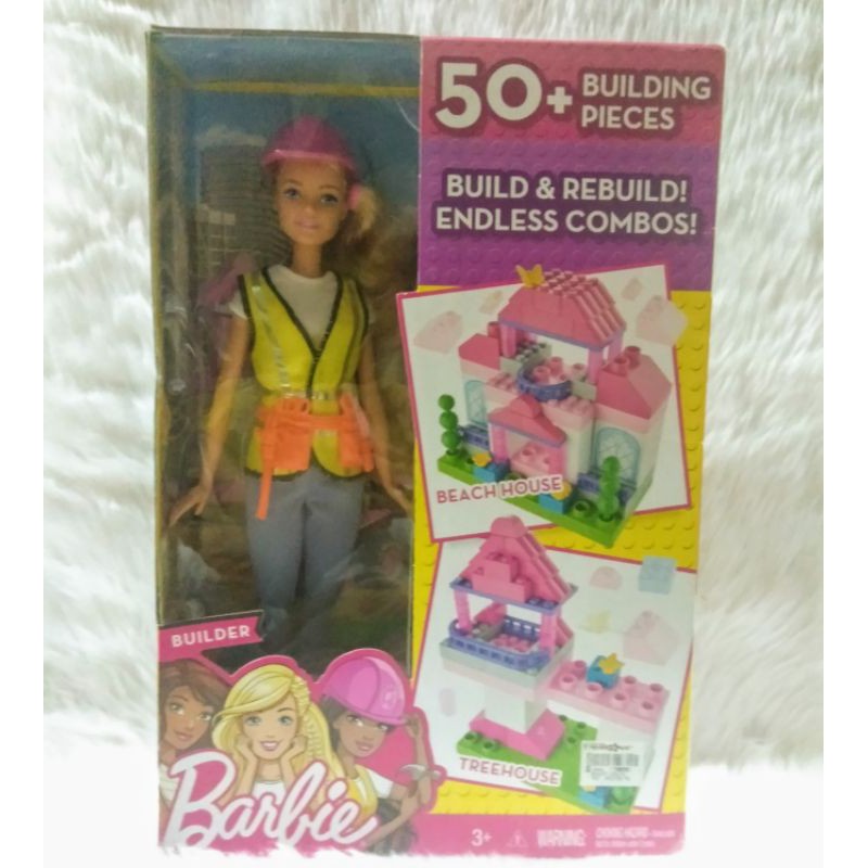 BARBIE Builder Doll, Blonde and Mega Bloks Playset | Shopee Philippines