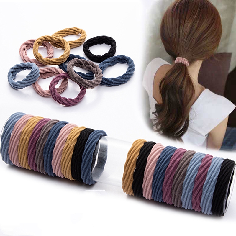 10PCS Elastic Hair Bands Basic Tie Scrunchie Ponytail Rubber | Shopee ...