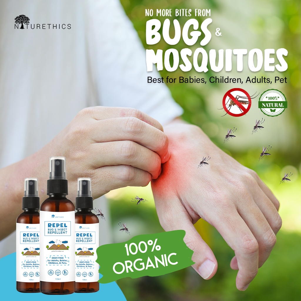 Naturethics Repel Bug, Insect, and Mosquito Repellent 100ml | Shopee ...