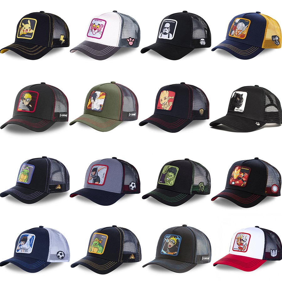Mesh Caps set Pokémon Naruto Marvel Summer baseball cap sunshade ...
