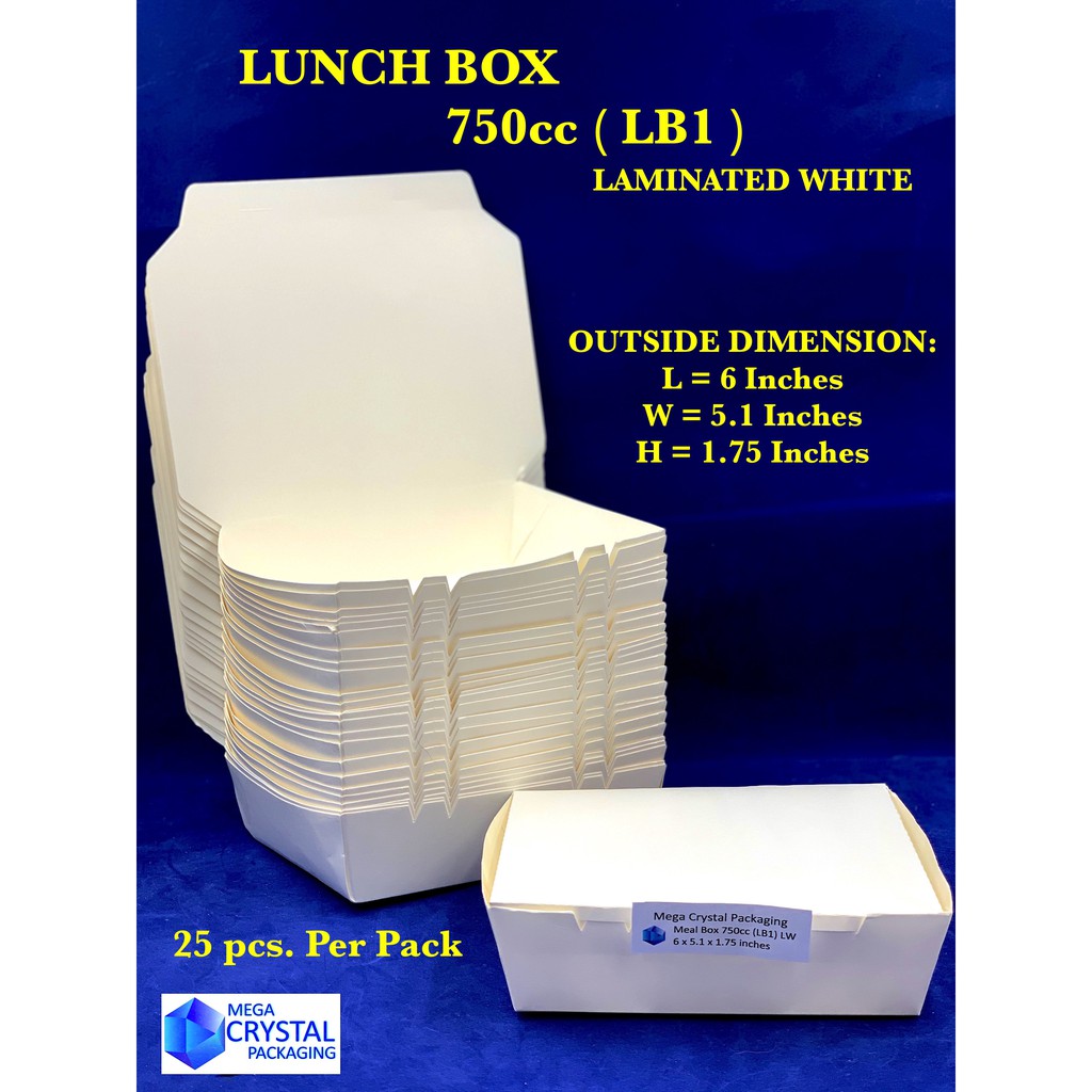 Trigem Meal Box 750 cc "Lunch Box 1" Laminated White Meal / Lunch Box ...