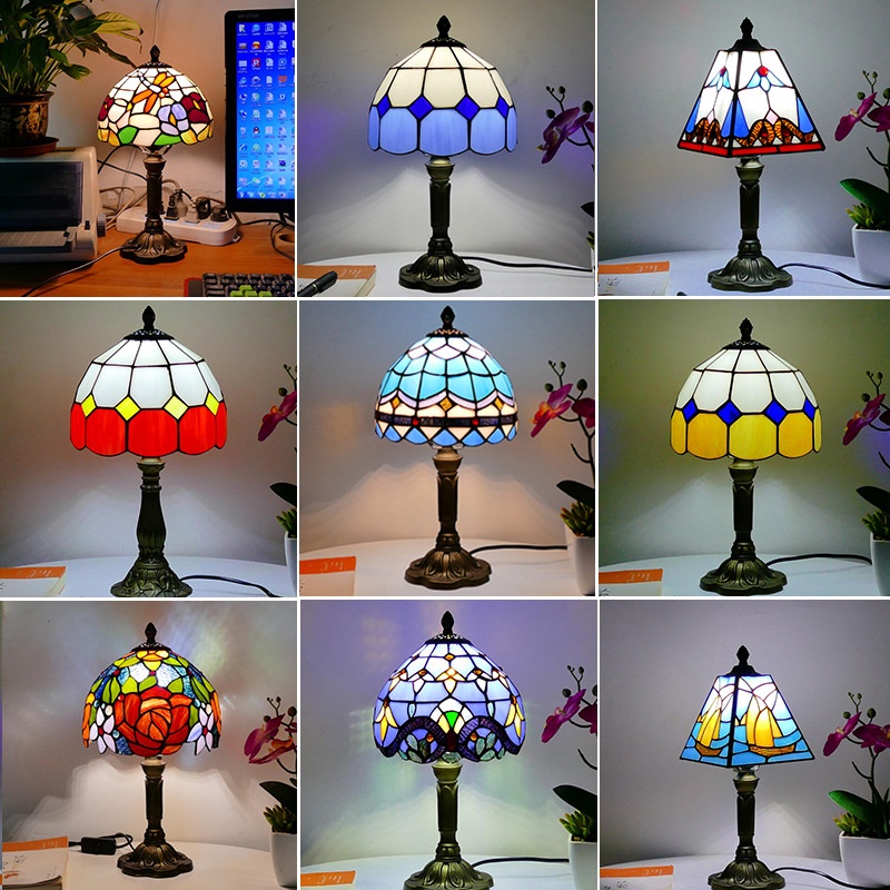 Tiffany Table Lamp European Mediterranean Style Restaurant Bar Cafe ...