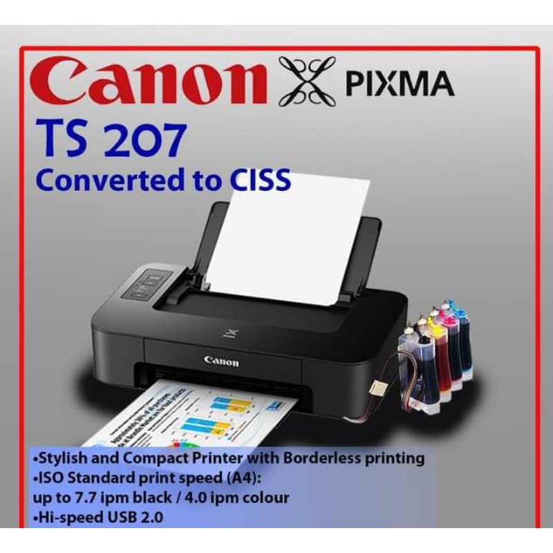 CANON TS207 WITH CISS (READY TO USE) | Shopee Philippines