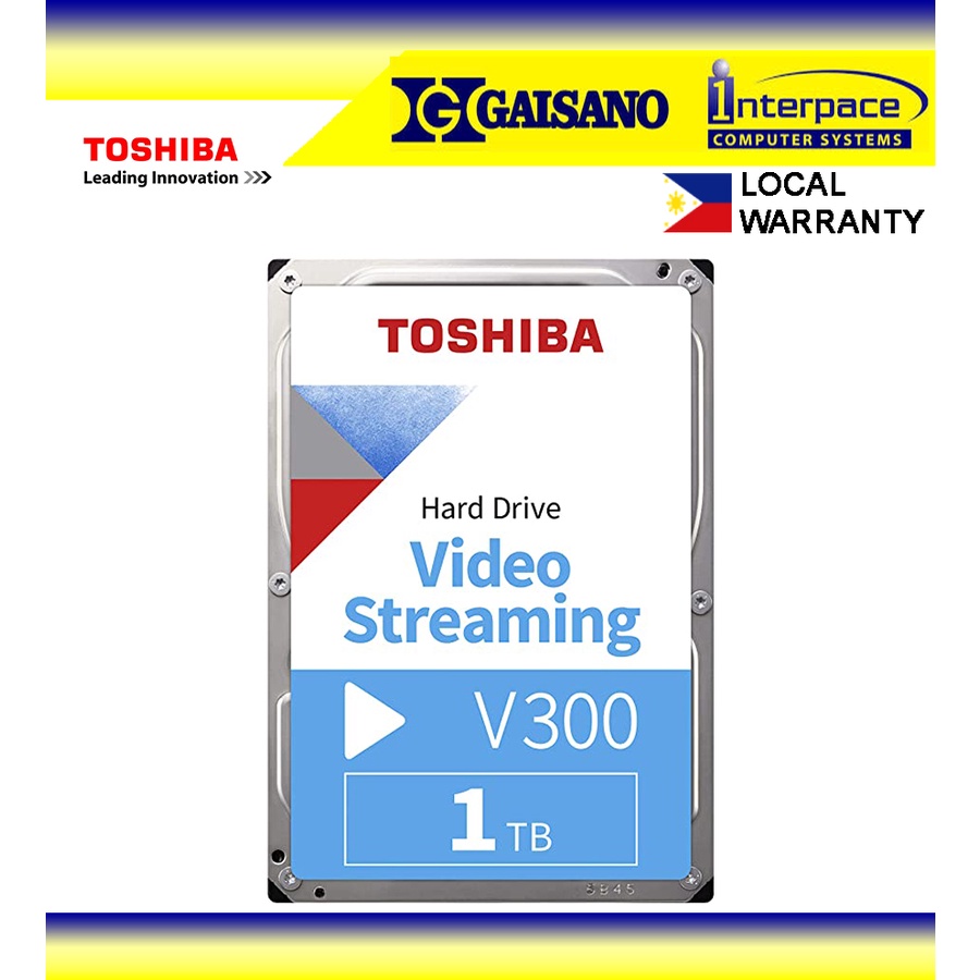Toshiba 1TB V300 3.5" Video Streaming SATA Hard Drive (HDWU110UZSVA ...