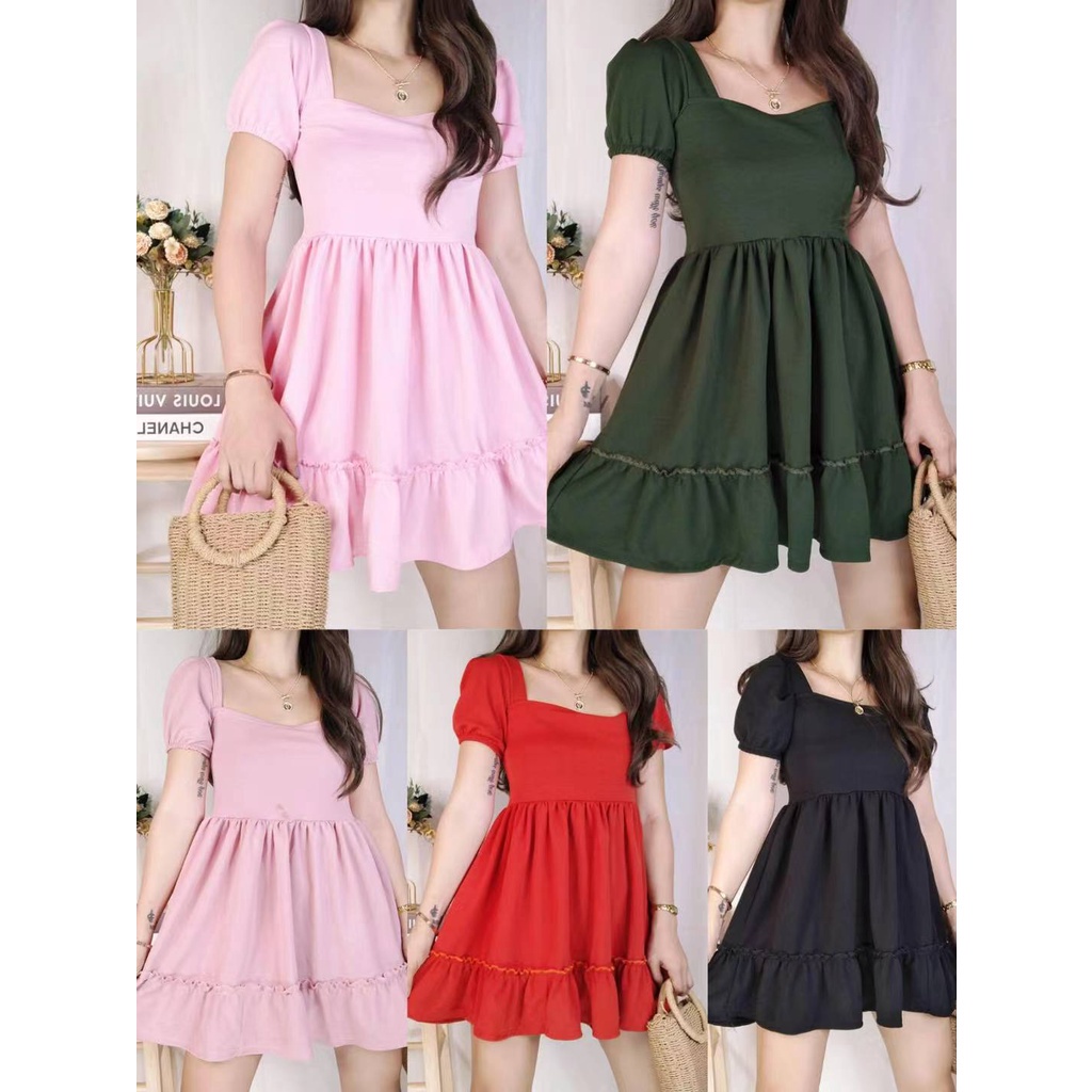 NB TALLY Puff Sleeve Dress Off Shoulder Dresses | Shopee Philippines