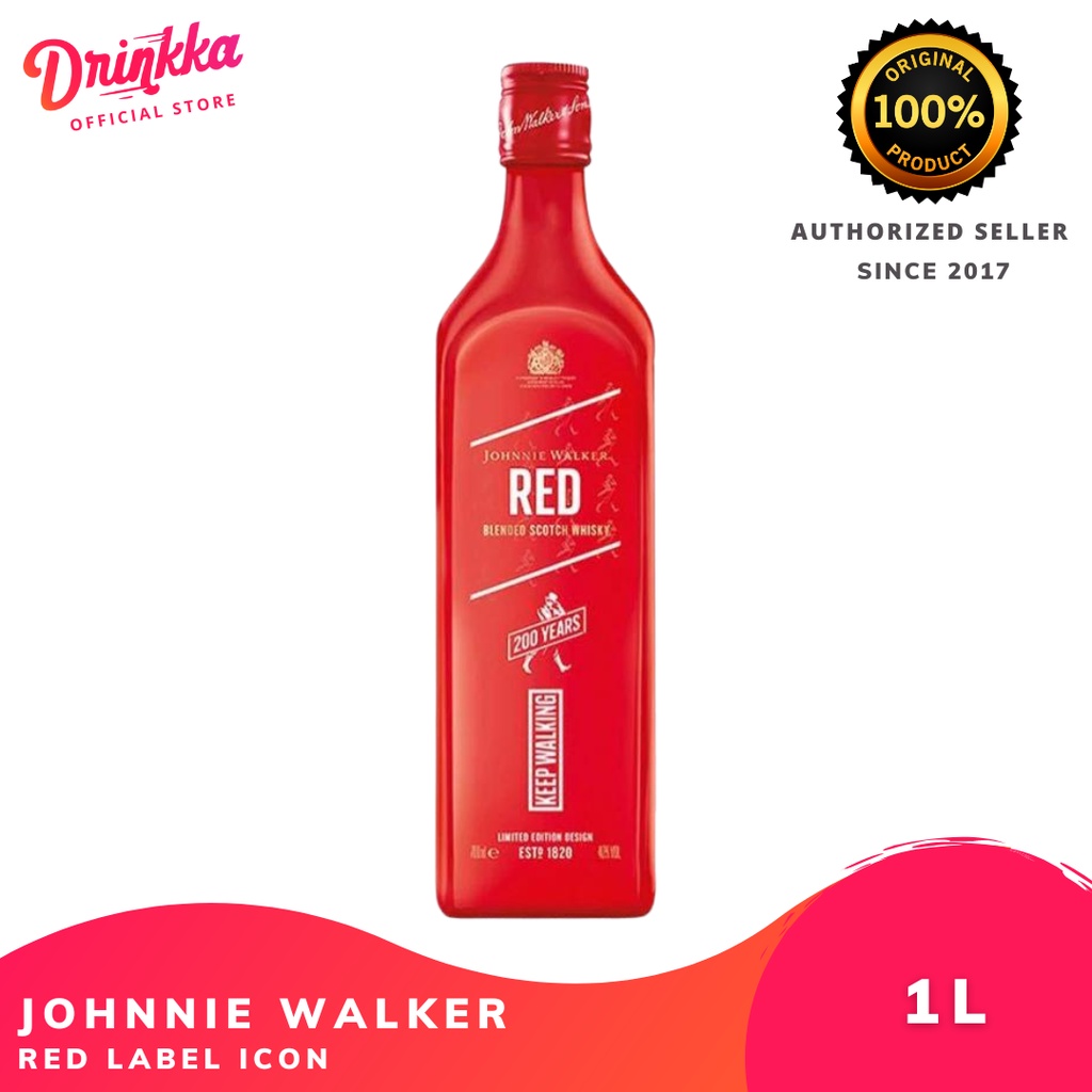 Johnnie Walker Red Label Icon 1Liter | Blended Scotch Whisky | Shopee ...