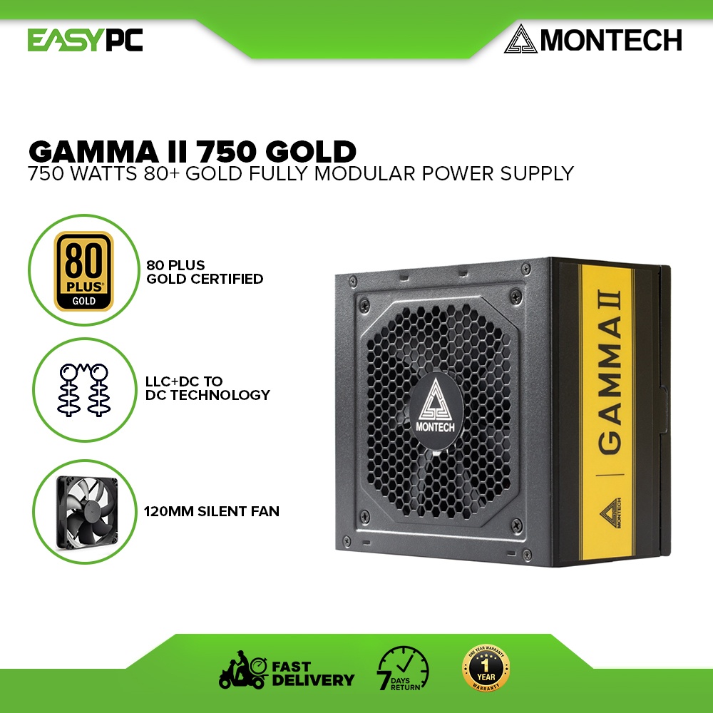 Montech Gamma II 80+ Gold Fully Modular Power Supply 4710562740493 ...