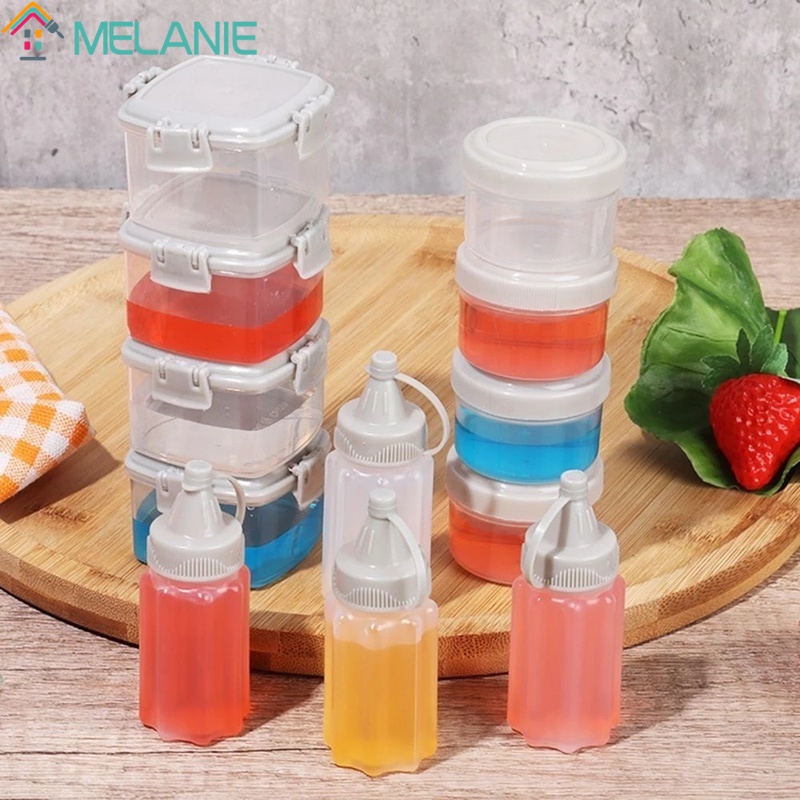 4Pcs/Set Portable Mini Transparent Sauce Seasoning Boxes with Lid ...