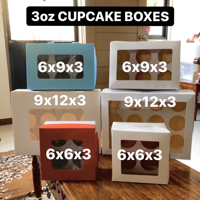 (10 SETS) 3oz CUPCAKE BOXES with HOLDERS (Kraft White Reversible ...