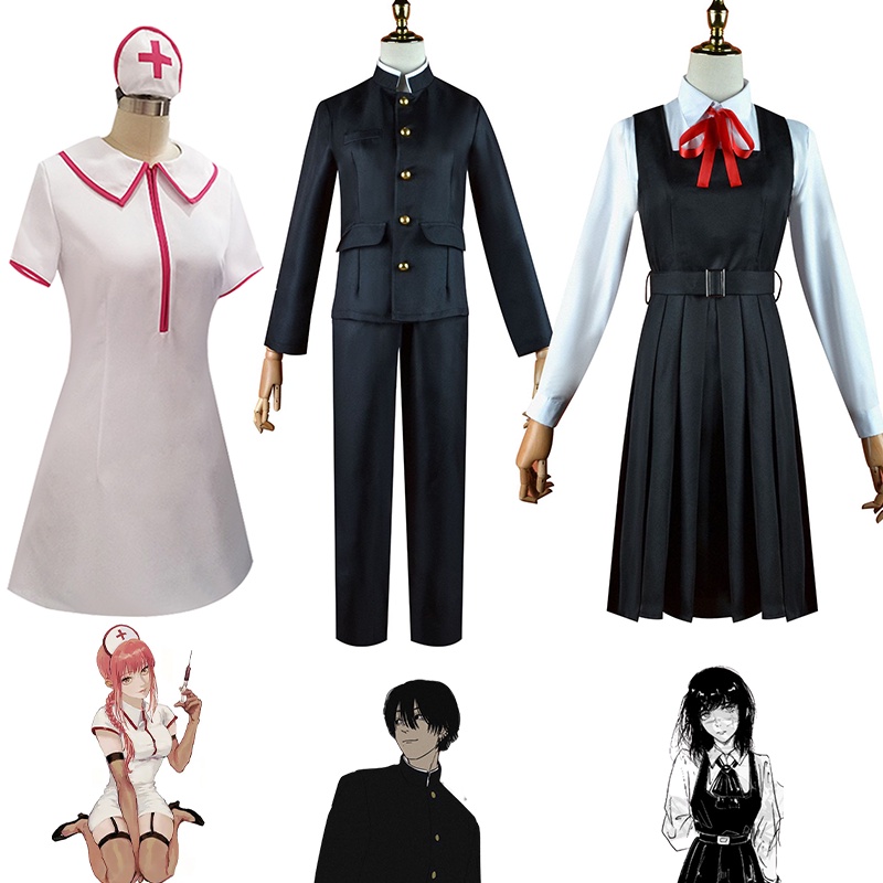 Halloween Chainsaw Man Mitaka Asa Yoshida Cosplay Costume Nurse Uniform ...
