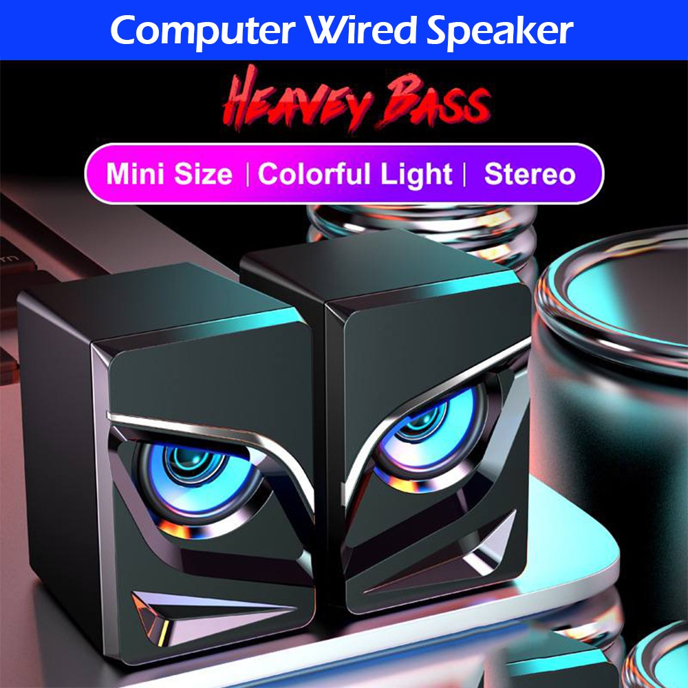 Mini Computer Speaker Wired Subwoofer Speaker Home Desktop Audio ...
