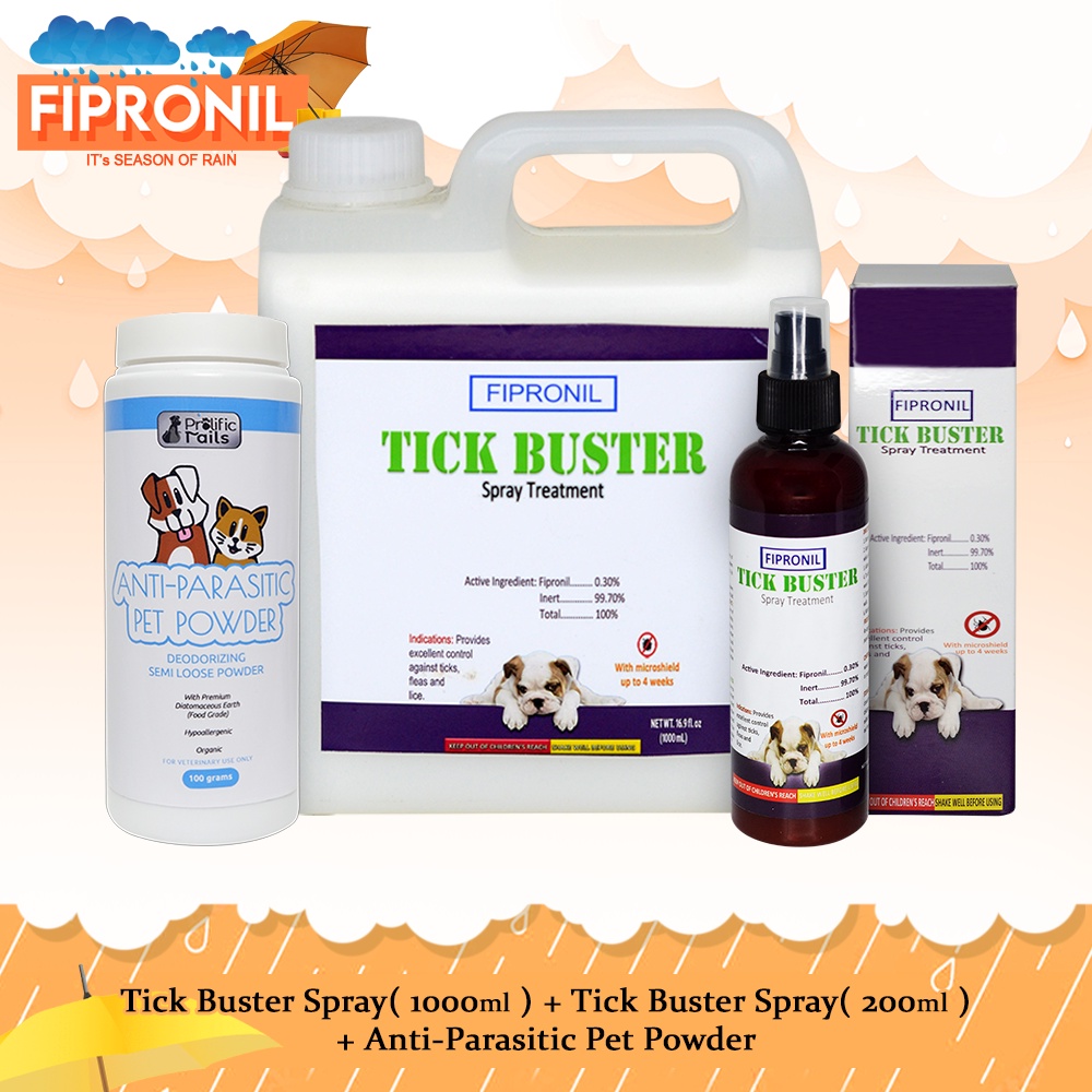 FIPRO-Tick Buster Fipronil Spray Treatment 1000mL with Free Tick Buster ...