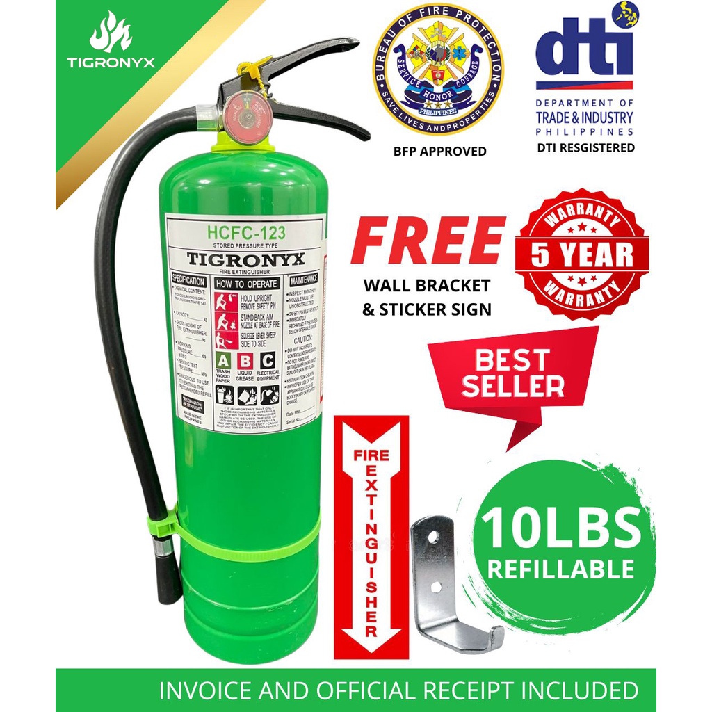 Fire Extinguisher Hcfc 123 10lbs Shopee Philippines