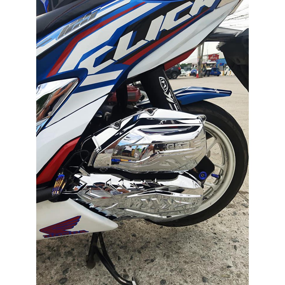 HONDA CLICK CRANK CASE GARNISH CHROME CARBON TITANIUM | Shopee Philippines