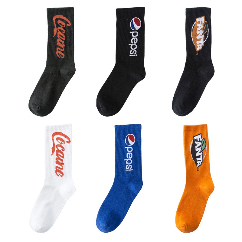 Drinks Design Unisex Funny Cotton Socks Fanta Coke Pepsi | Shopee ...