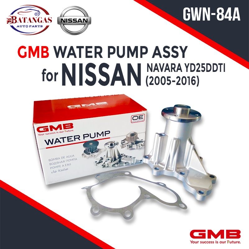 GMB WATER PUMP ASSY (GWN-84A) for NISSAN NAVARA YD25DDTI (2005-2016 ...