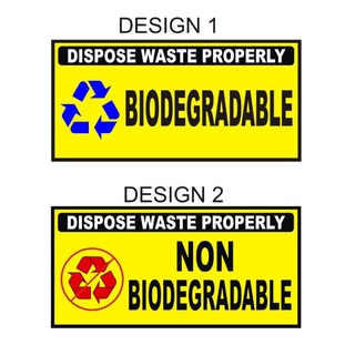 biodegradable non biodegradable signage yellow signage | Shopee Philippines