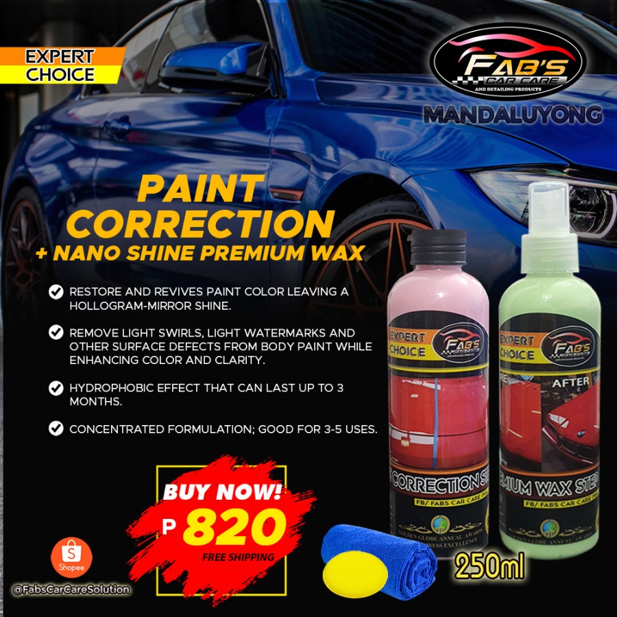 Fabs Paint correction and Liquid Premium Wax (Step 1 and 2) | Shopee ...
