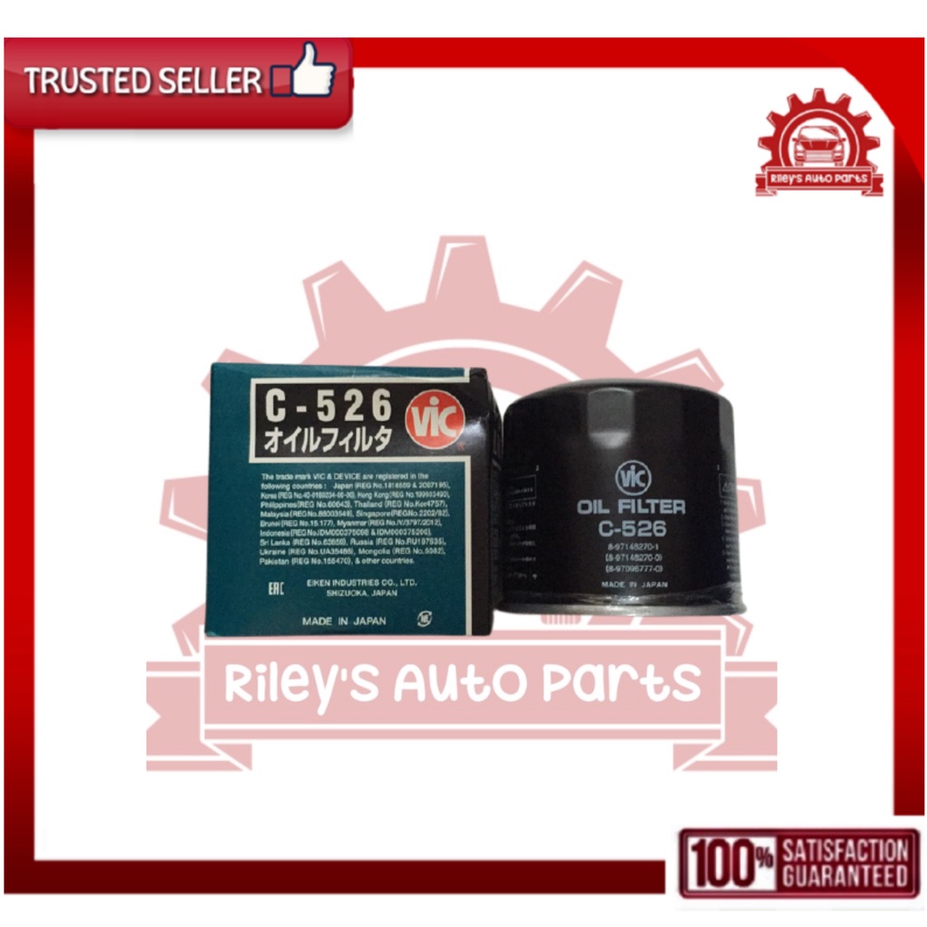 VIC C-526 OIL FILTER FOR ISUZU ELF NPR 4HF1 4HG1 ENGINE | Shopee ...