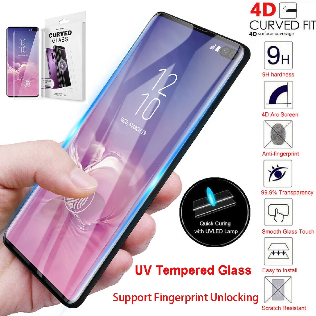 6D Full Glue UV Tempered Glass Screen Protector For Samsung Galaxy S10 ...