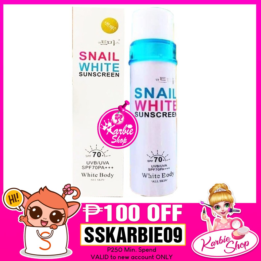orig SNAIL WHITE SUNSCREEN SPF 70 | Shopee Philippines