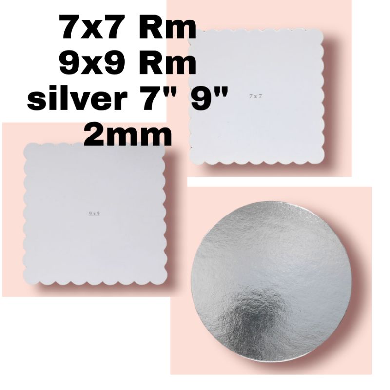 cake board 7" 7x7 9" 9x9 (5pcs) | Shopee Philippines