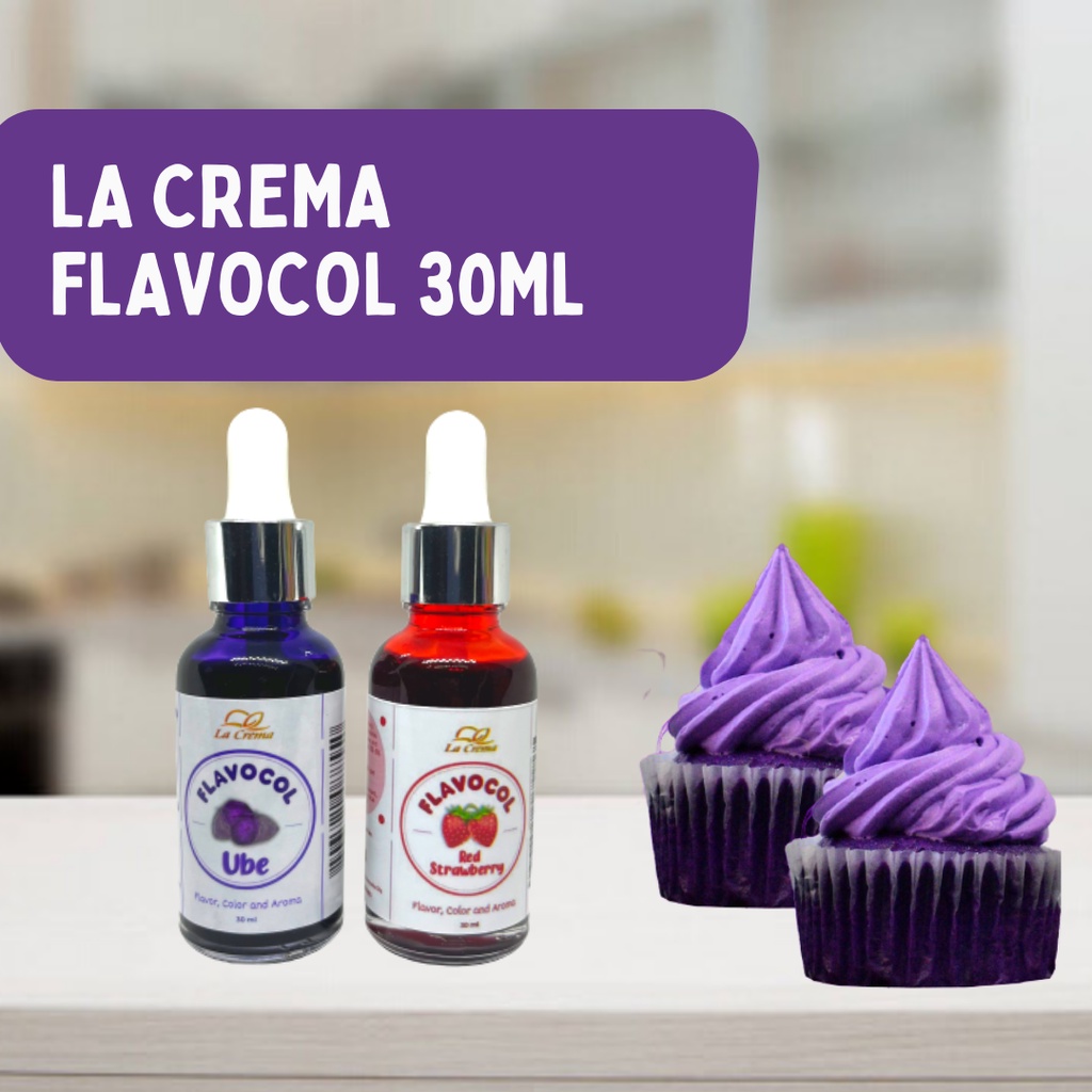 La Crema Flavocol Flavor Color and Aroma Ube/Red Strawberry 30ml ...