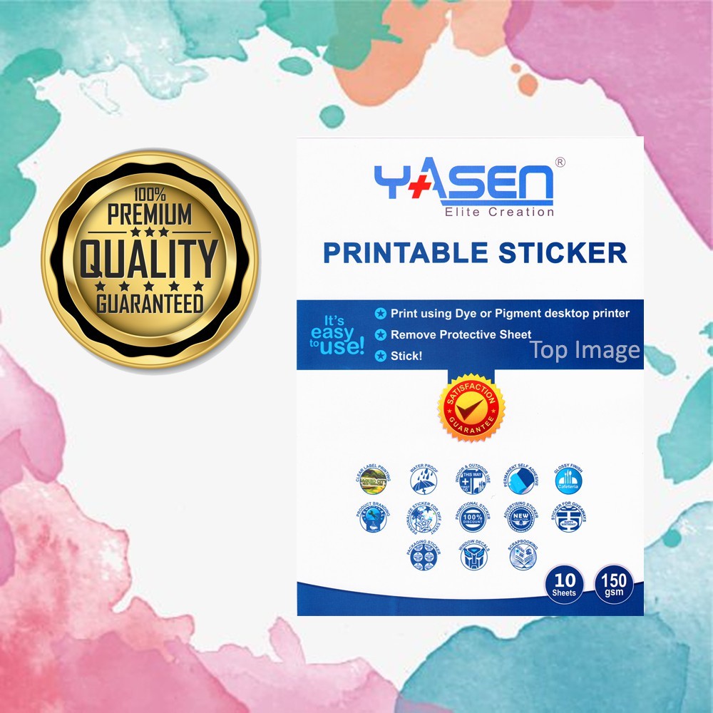 yasen White Vinyl Inkjet Sticker A4 Size | Shopee Philippines