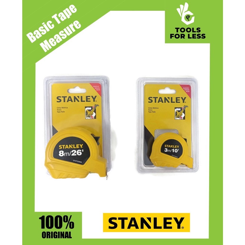 Stanley Basic Tape Measure 3meters (STHT30204-840) & 8meters (STHT33994 ...