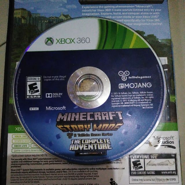 Xbox 360 minecraft story mode the complete adventure (disc only ...