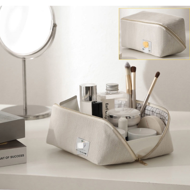 Woman Cosmetic bag Rectangle zipper Makeup Bag Fashion Canvas Hand Bag ...