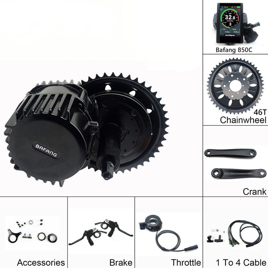 Bafang 8fun 48v 1000w BBSHD BBS03 electric bike motor mid drive motor ...