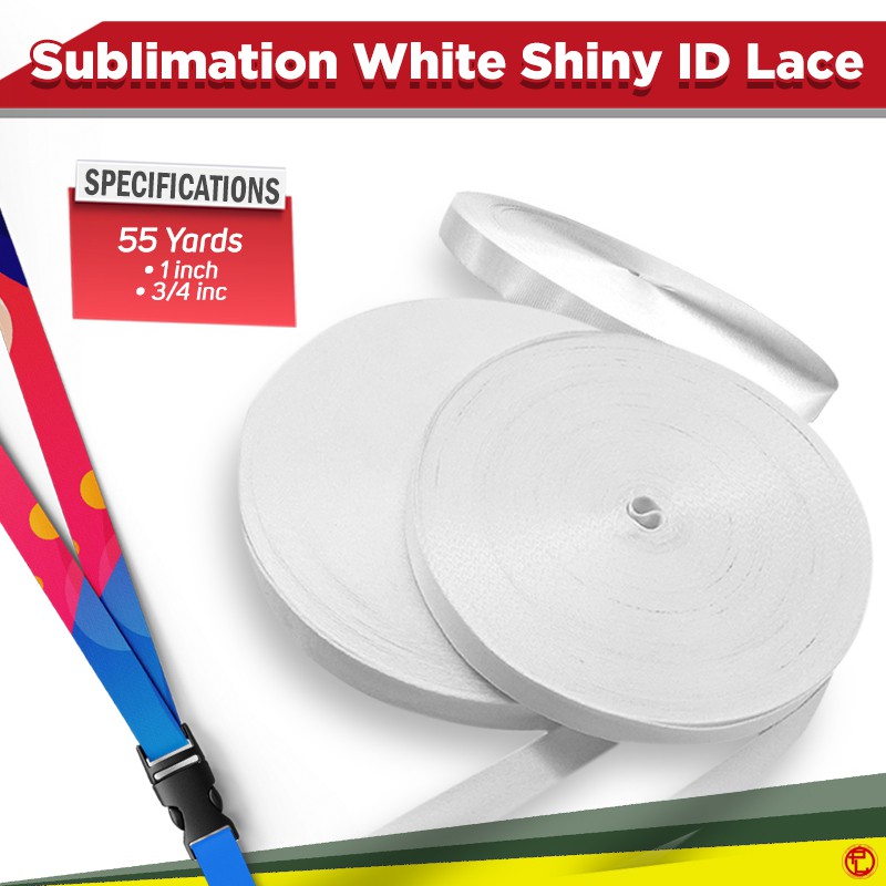 Sublimation Printable Double-Sided White Shiny Id Lace Lanyard Roll 55 ...