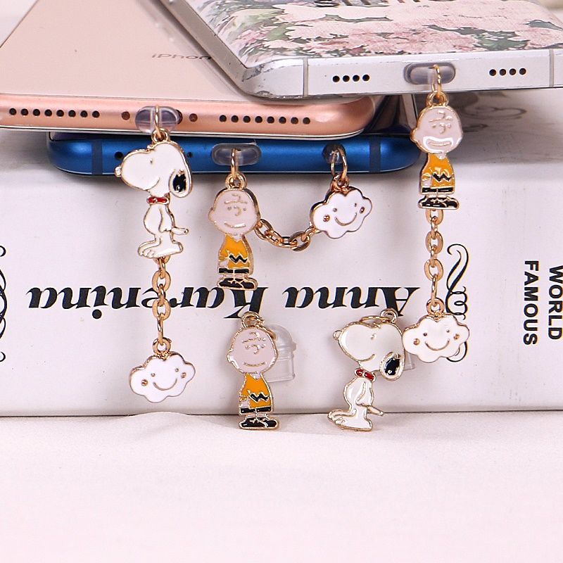 Mobile Phone Dust Plug Cartoon Snoopy Charlie Suitable For Android ...