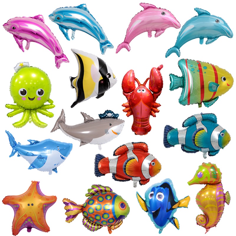 1Pcs Sea Ocean Animal Foil Balloons Birthday Party Decorations Under ...
