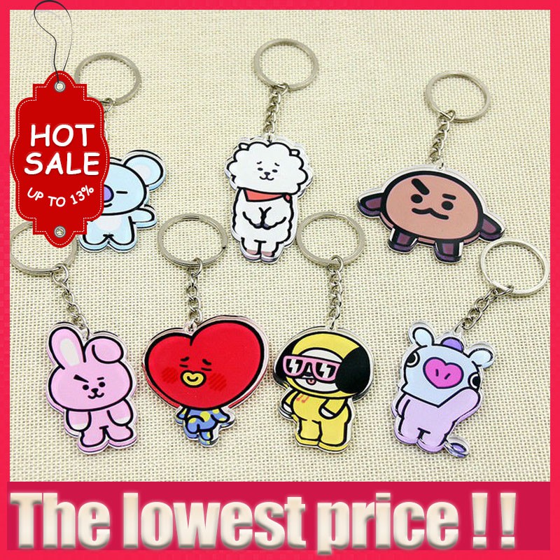 KPOP BTS key ring key chain love your own cartoon key chain | Shopee ...