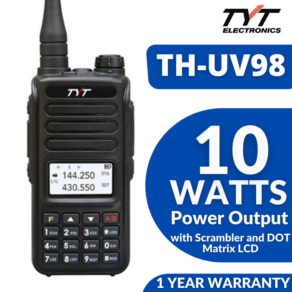Original tyt th-uv98 dual band 10 watts power with scambler dot matrix ...