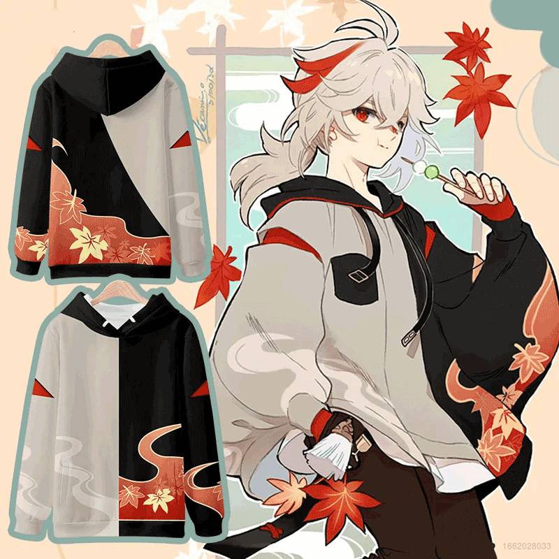 TOP Anime Genshin Impact Jacket Long Sleeve Zipper Tops Hooded Casual ...