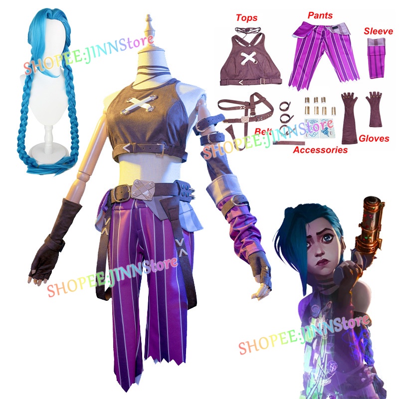 JINN Game LOL Arcane Jinx Cosplay Costume The Loose Cannon Jinx Cosplay ...