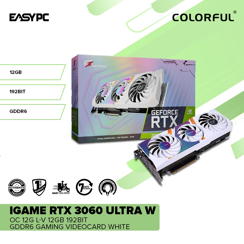 EasyPC | Colorful iGame Rtx 3060 Ultra W OC 12G L-V 12GB 192bit GDDr6 ...