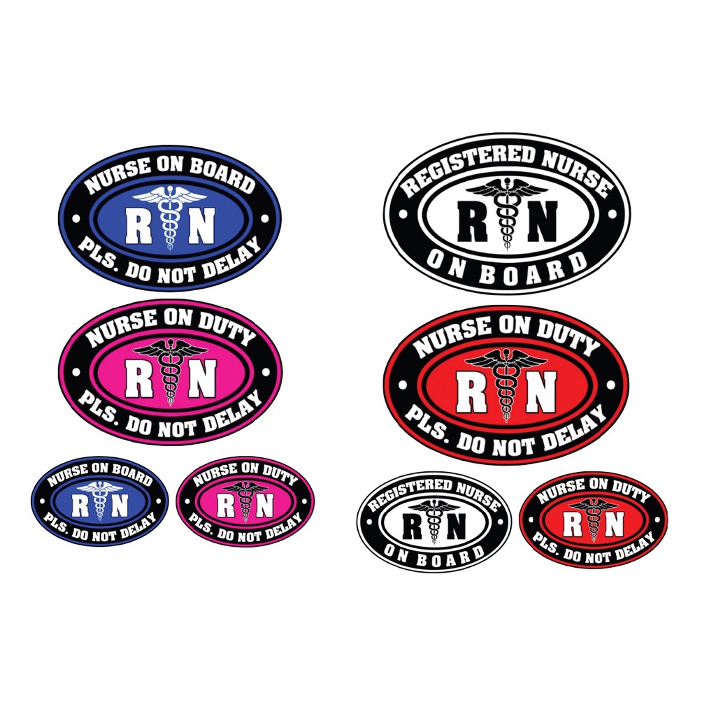 Nurse 8 pieces car sticker package, registered nurse, nurse on duty ...